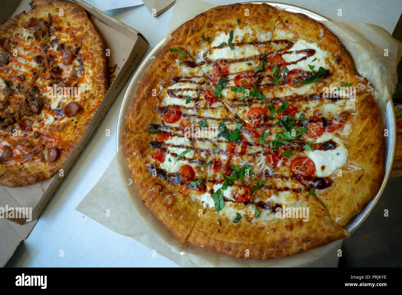 A "Bella" pie on opening day of Oath Pizza in their second New York ...