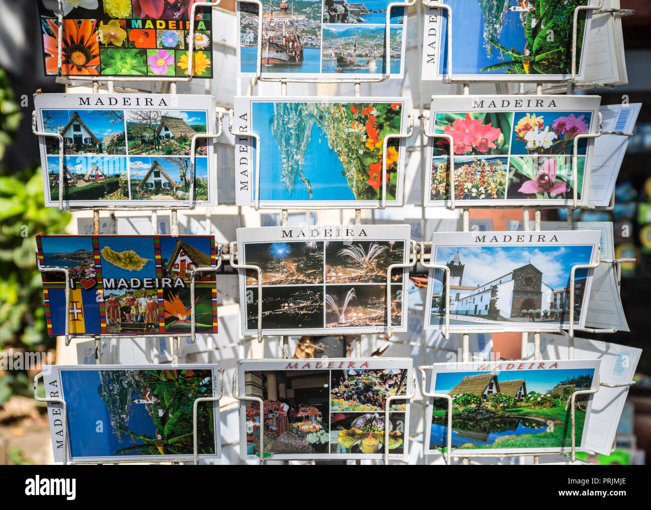 Group of Madeira island post cards Stock Photo - Alamy