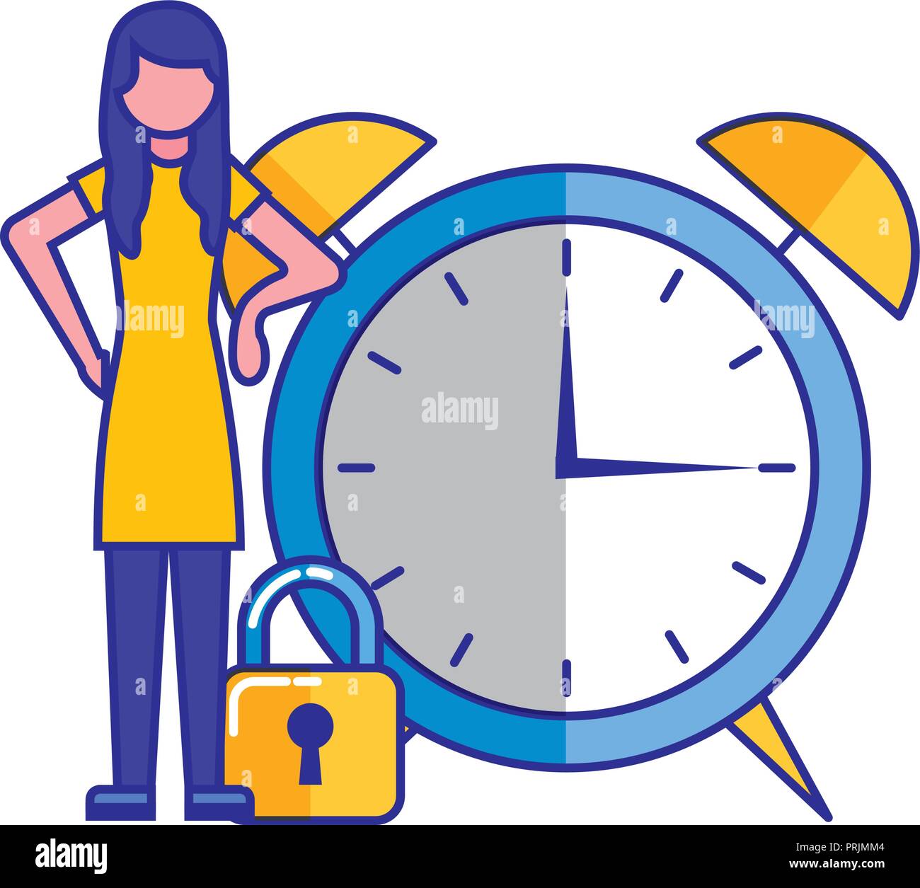 Digital clock woman Stock Vector Images - Alamy
