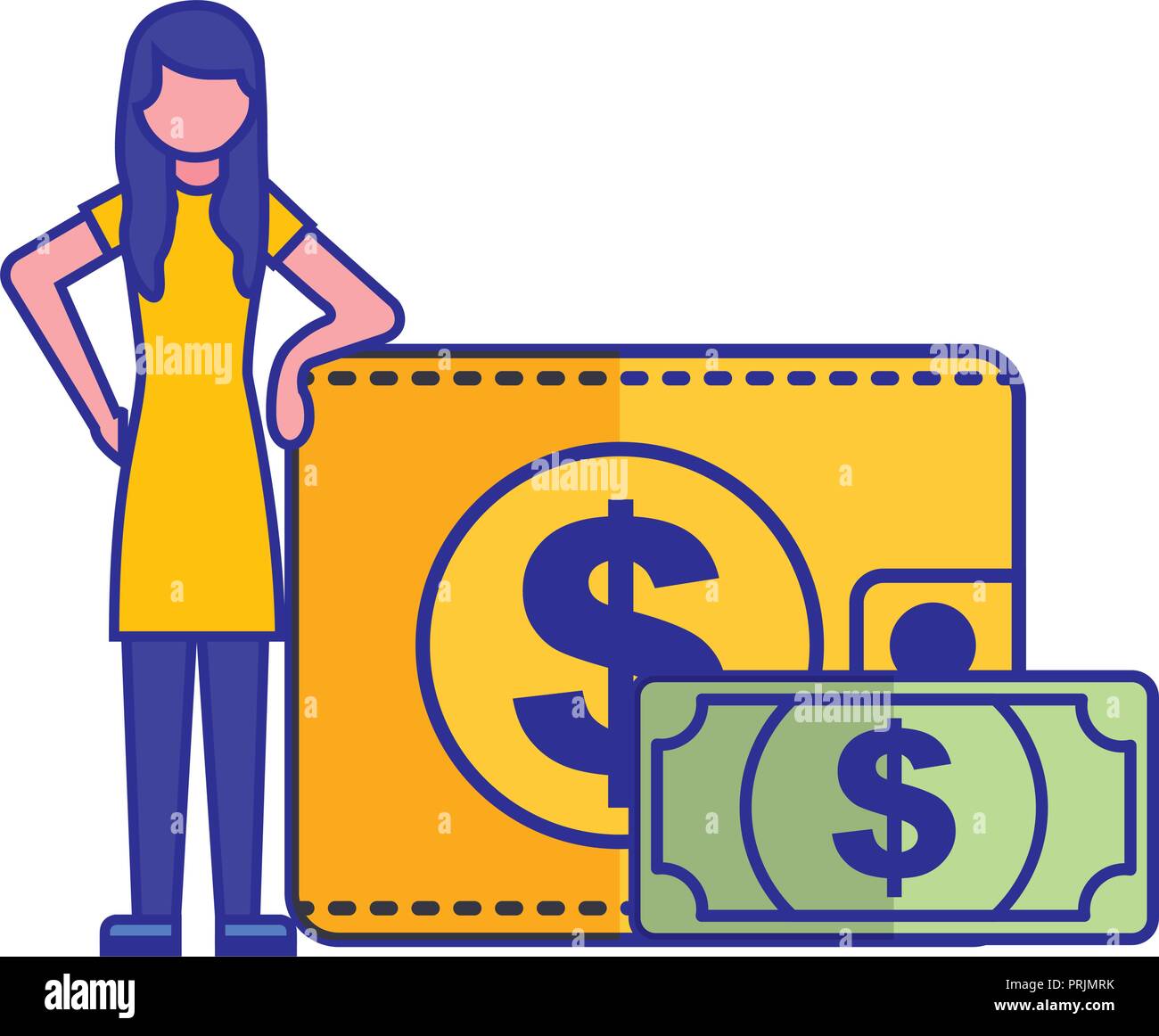 woman with wallet money banknote Stock Vector Image & Art - Alamy