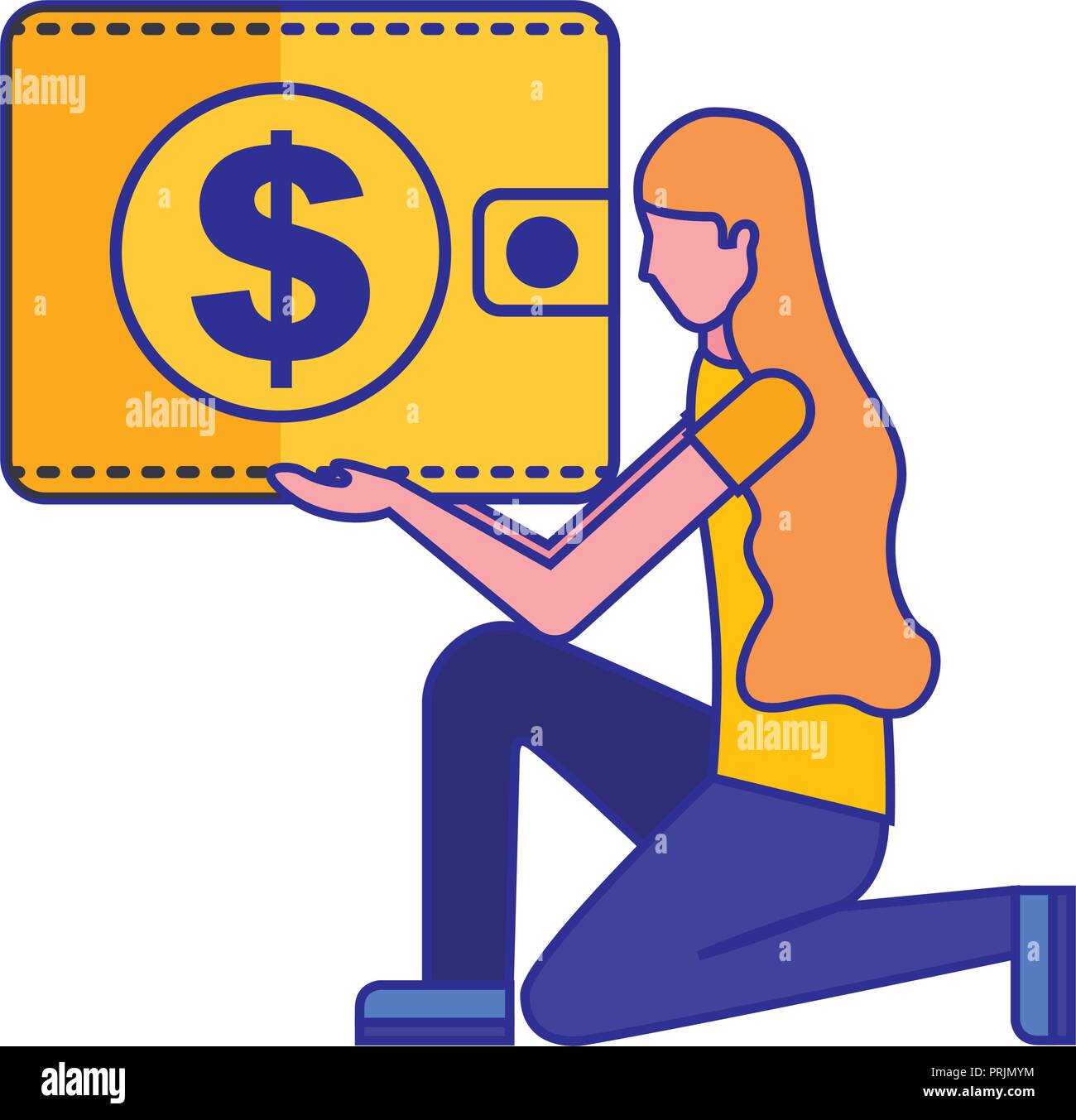 Concept single woman money Stock Vector Images - Alamy