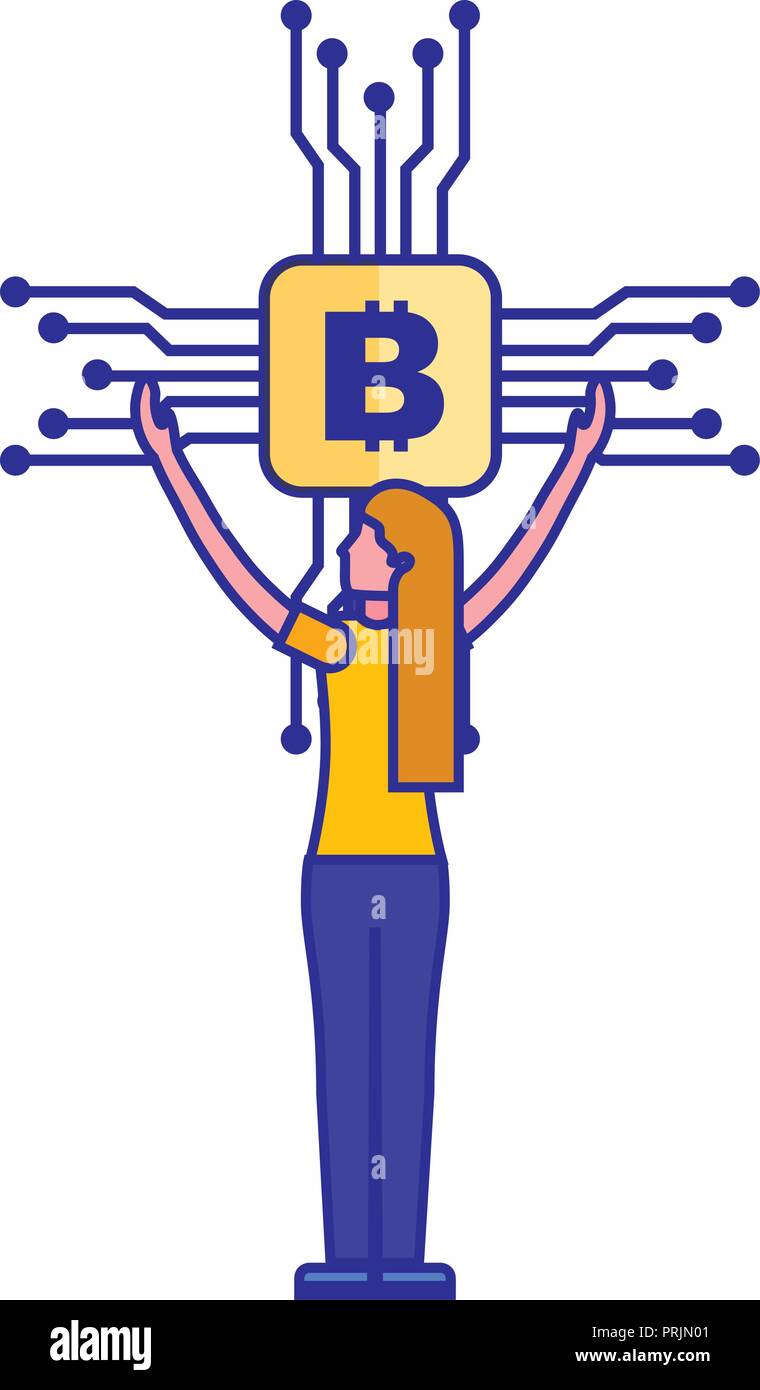 Hand holding golden bitcoin coin Stock Vector Images - Alamy