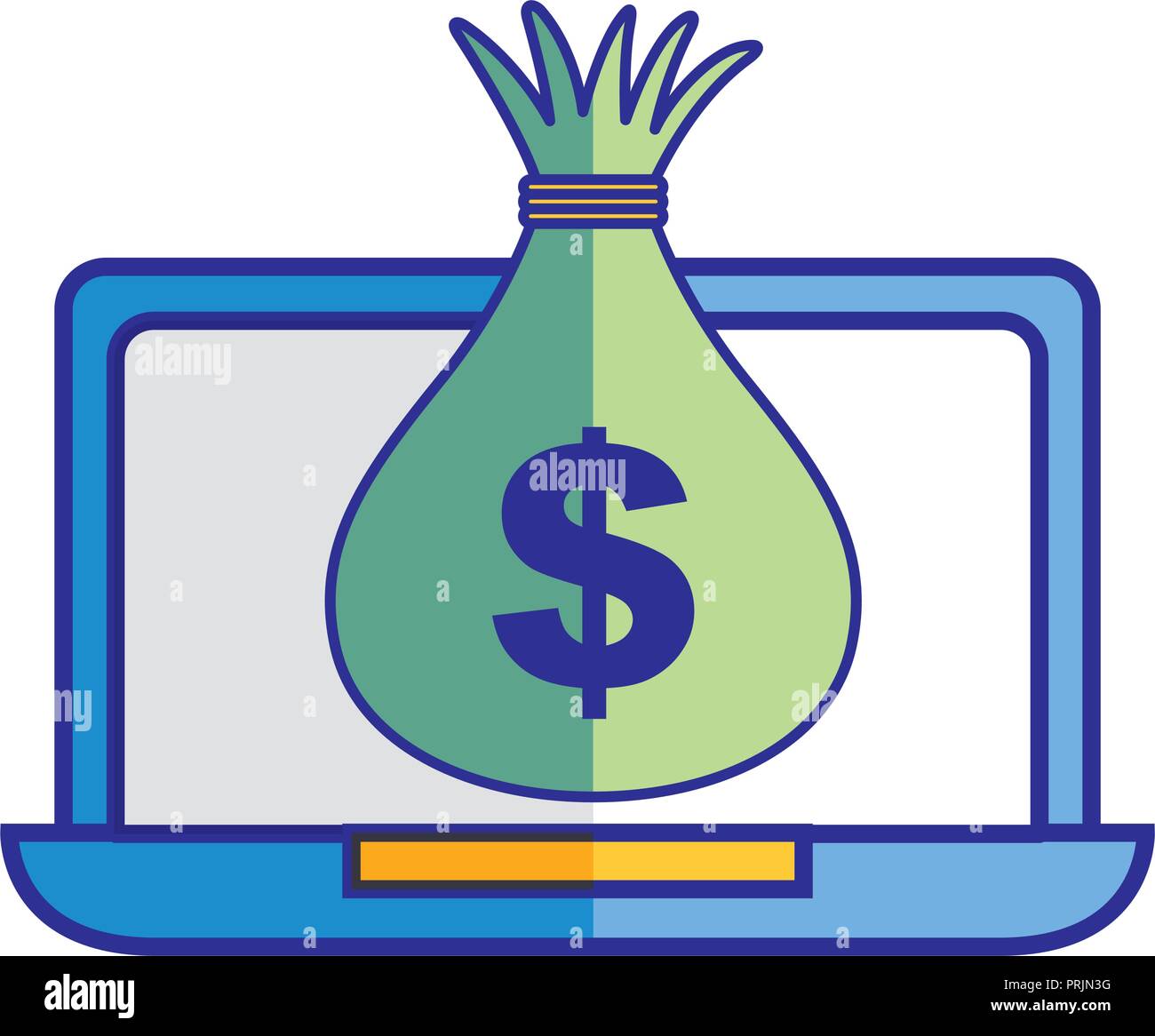laptop computer money bag dollar Stock Vector Image & Art - Alamy