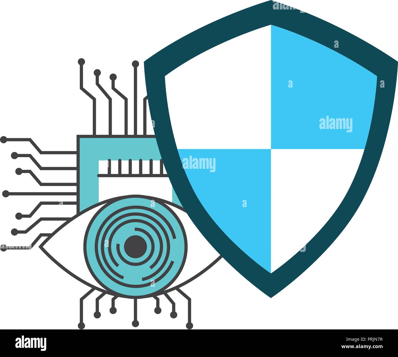 cyber security eye with shield isolated icon Stock Vector Image & Art ...