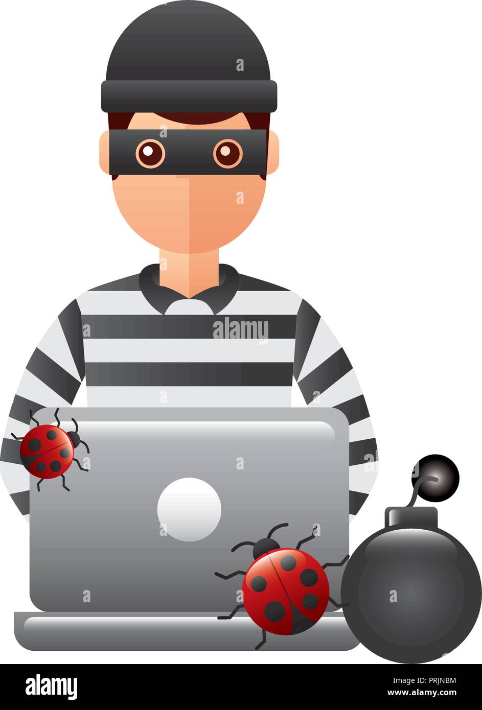Thief stealing laptop Stock Vector Images - Alamy