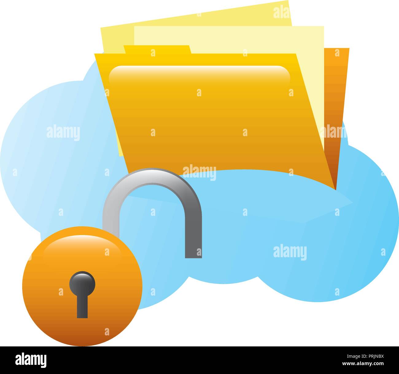 Folder padlock documents security Stock Vector Images - Alamy
