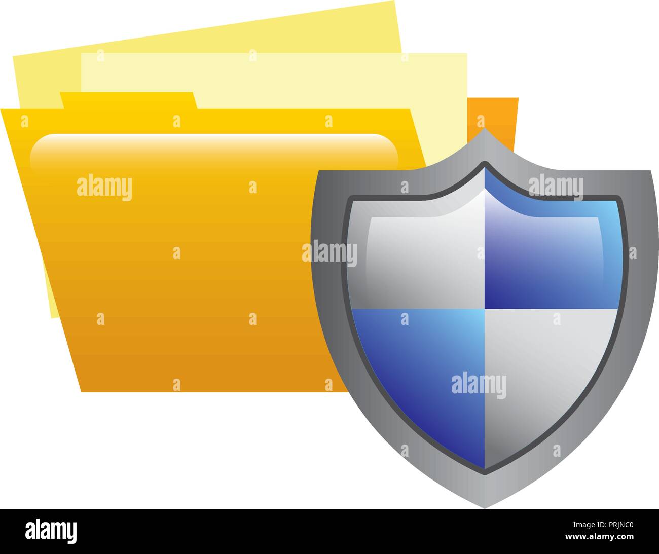 folder document and shield isolated icon Stock Vector Image & Art - Alamy