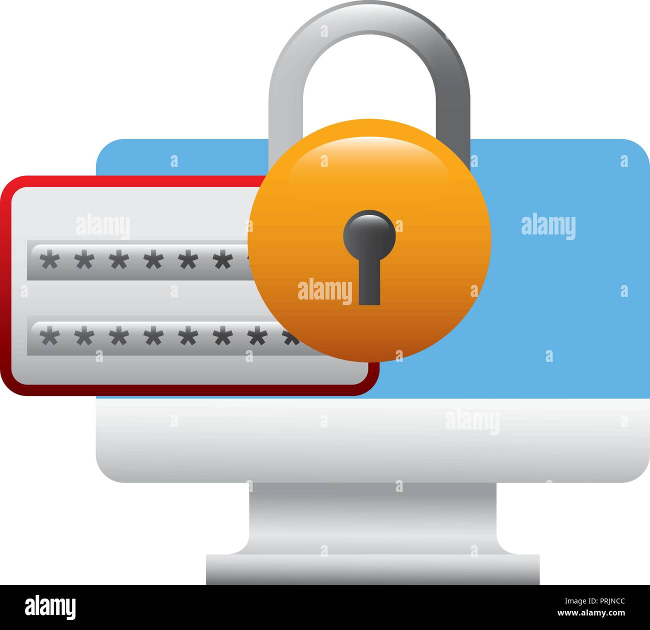 computer monitor with padlock isolated icon Stock Vector Image & Art ...