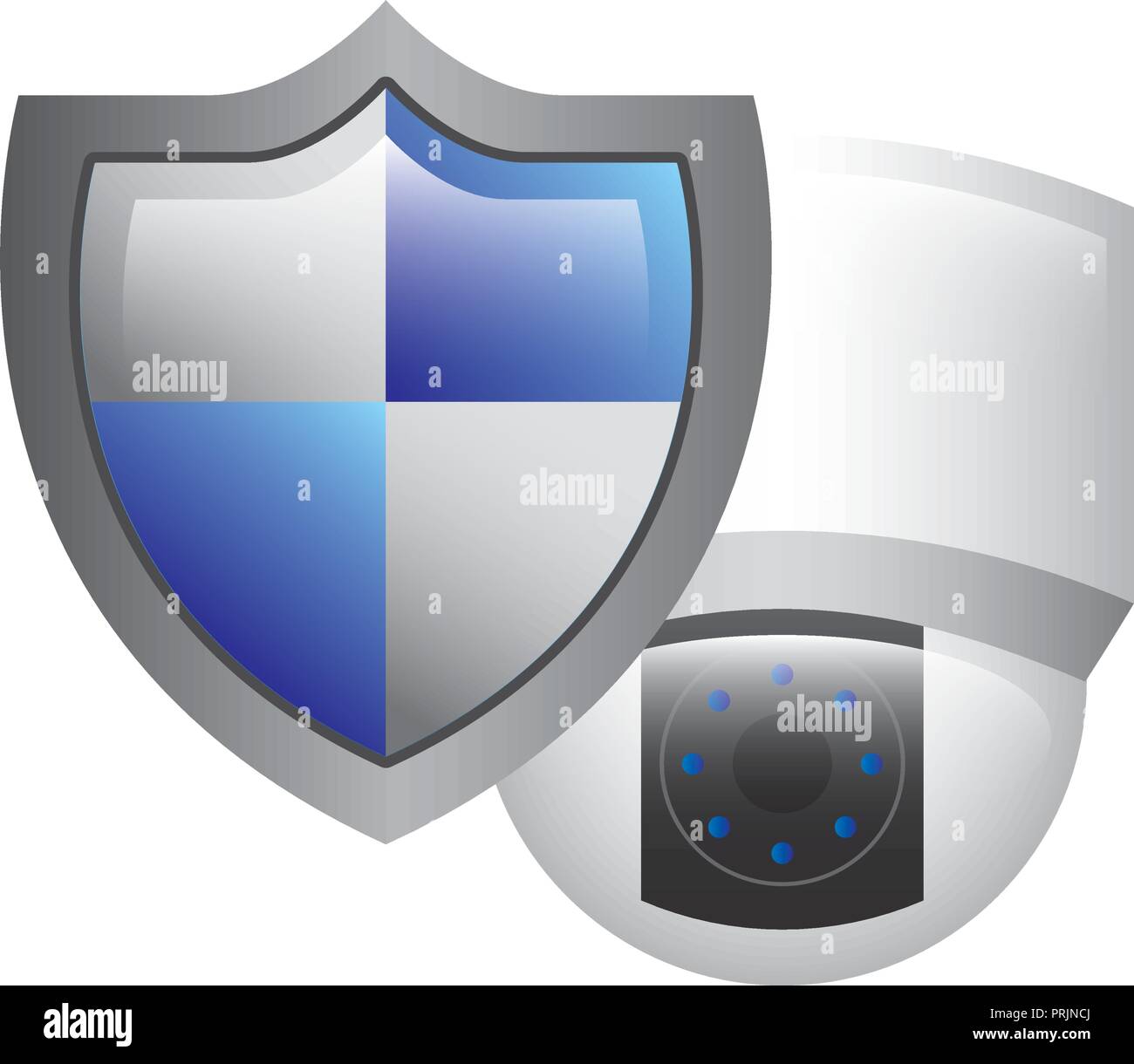 cctv camera with shield isolated icon Stock Vector Image & Art - Alamy