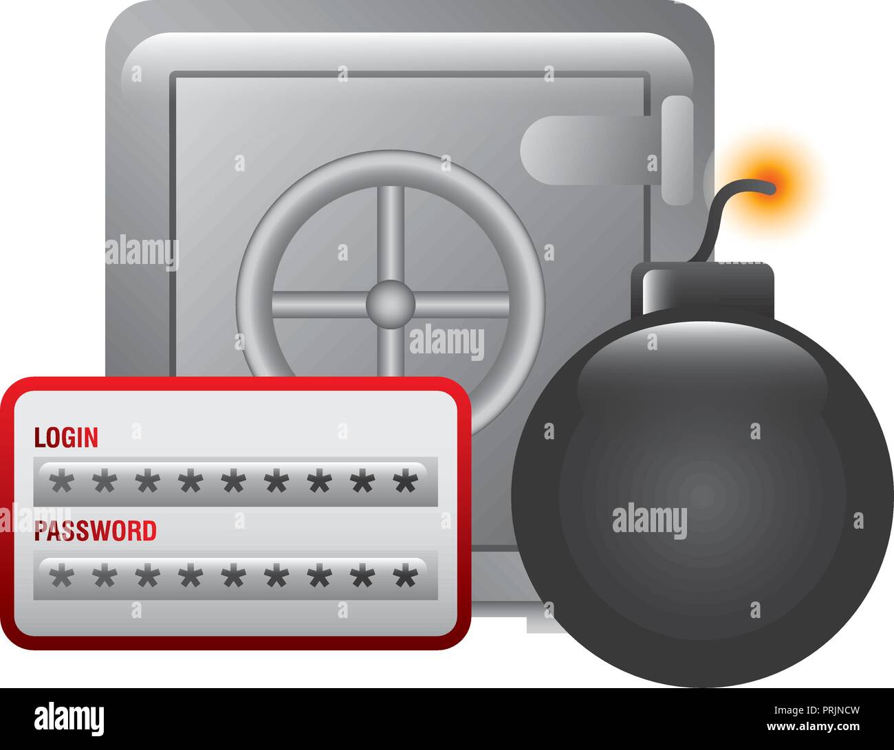 safe heavy box with set icons Stock Vector Image & Art - Alamy