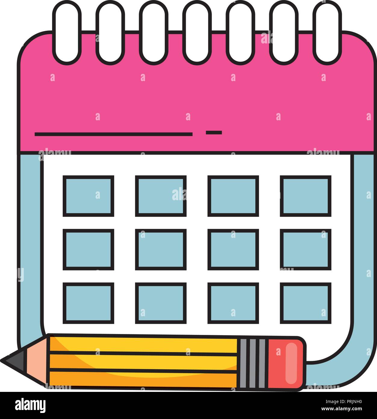 calendar reminder with pencil isolated icon Stock Vector Image & Art ...