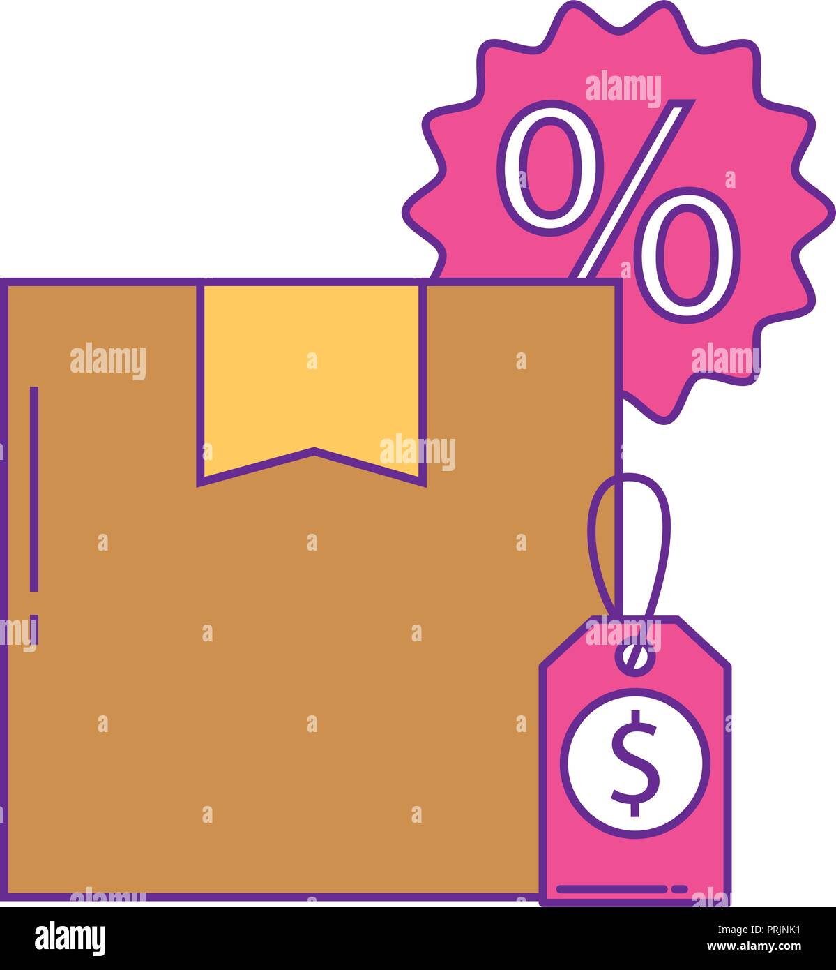 box carton with price tags Stock Vector Image & Art - Alamy