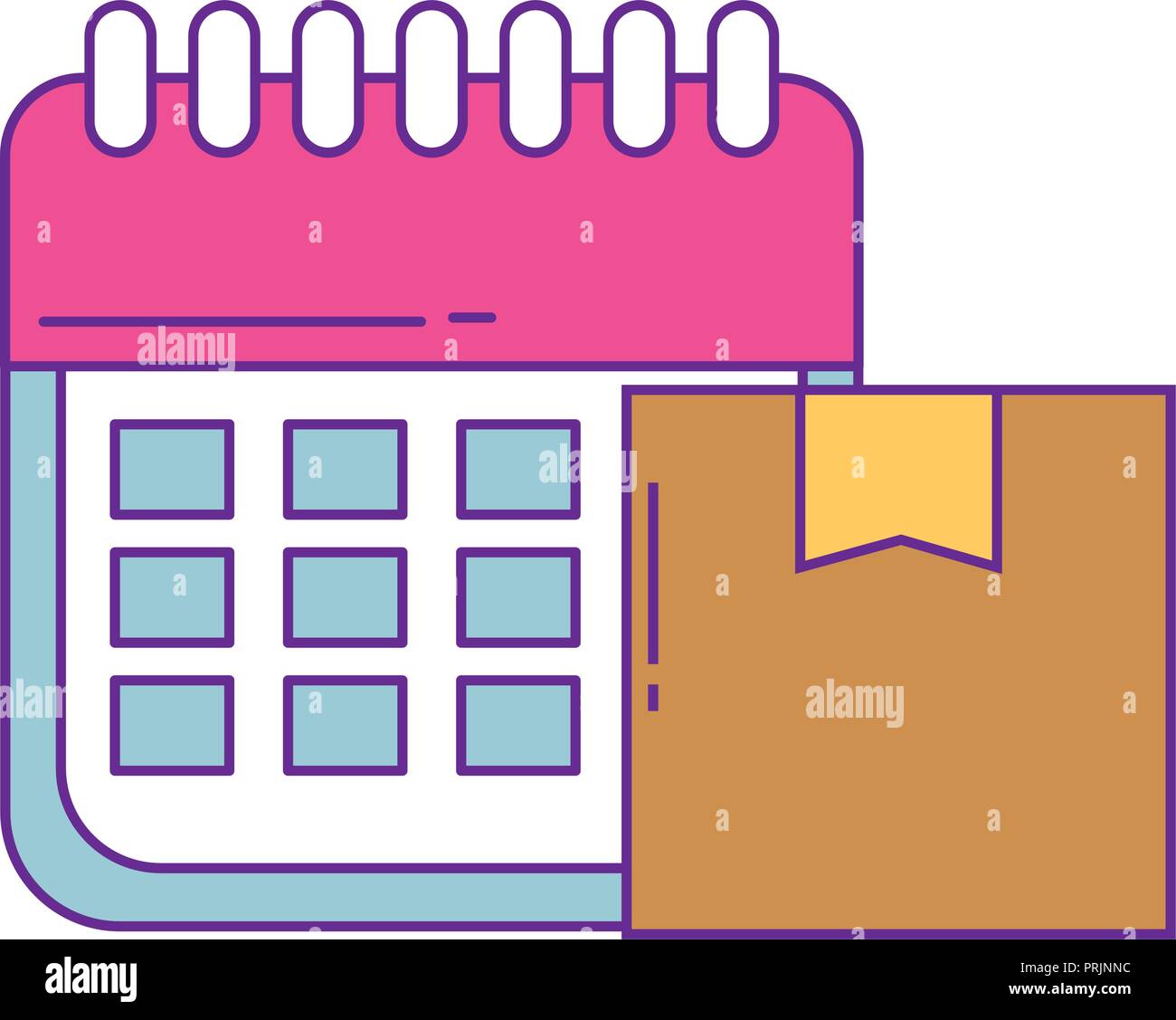 calendar with box carton isolated icon Stock Vector Image & Art - Alamy