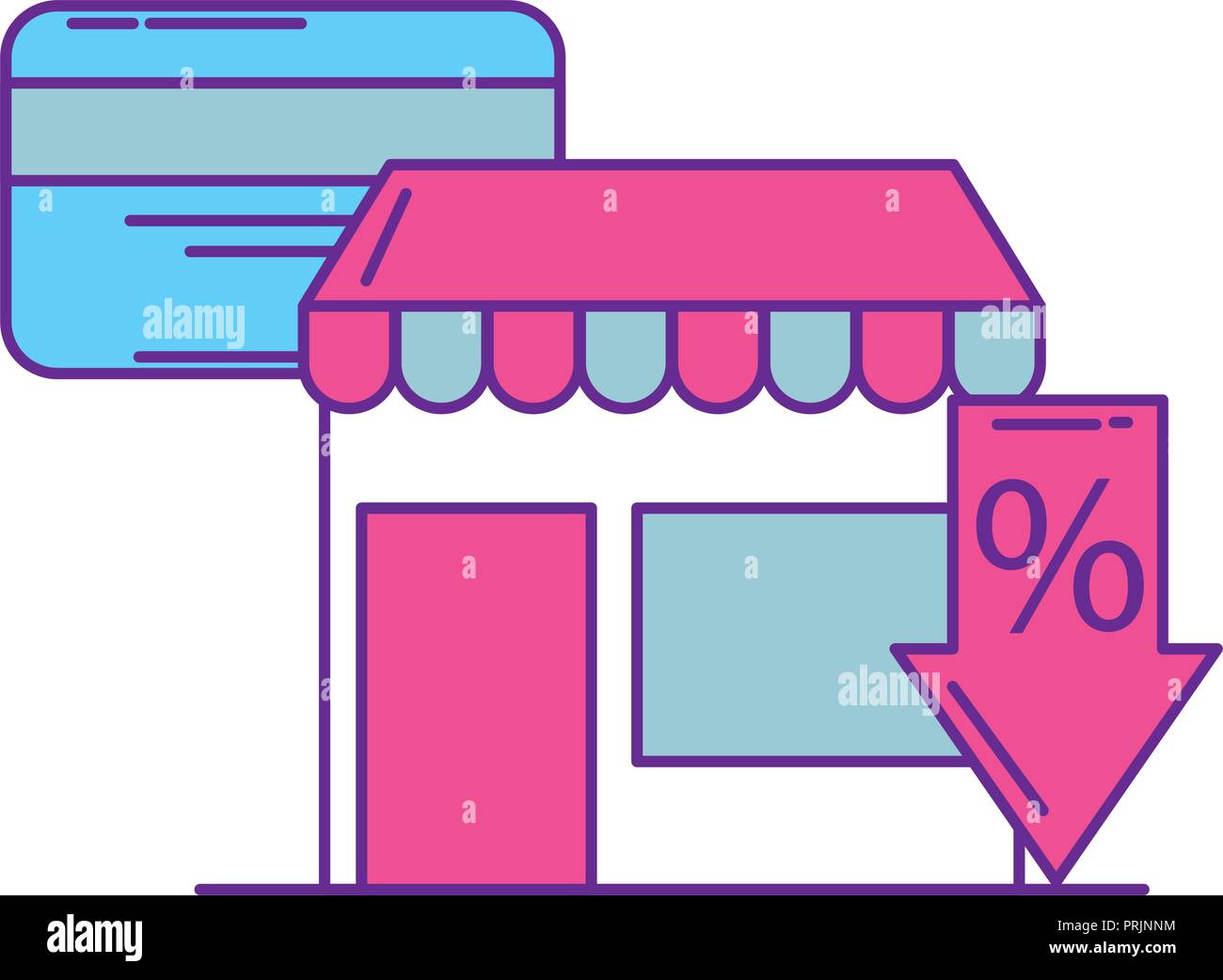 store building with commercial icons Stock Vector Image & Art - Alamy