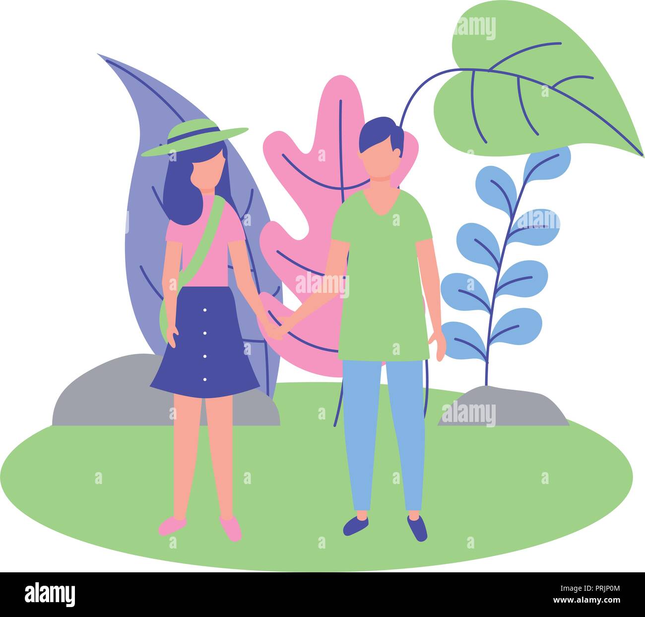 young couple in scene nature avatar character Stock Vector Image & Art ...