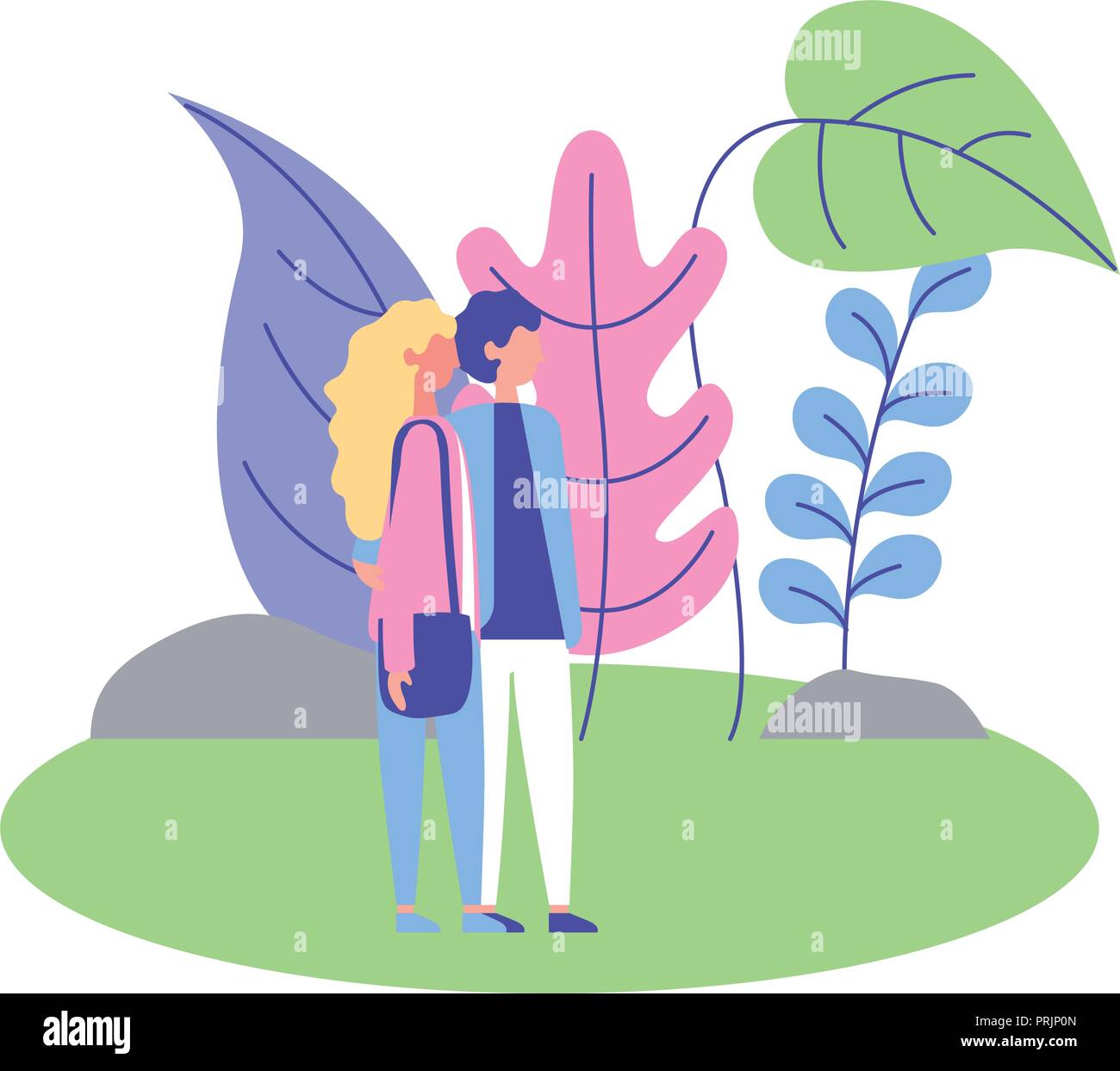 young couple in scene nature avatar character Stock Vector Image & Art ...
