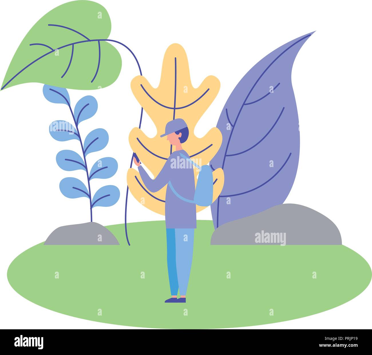 Attractive man in nature Stock Vector Images - Alamy