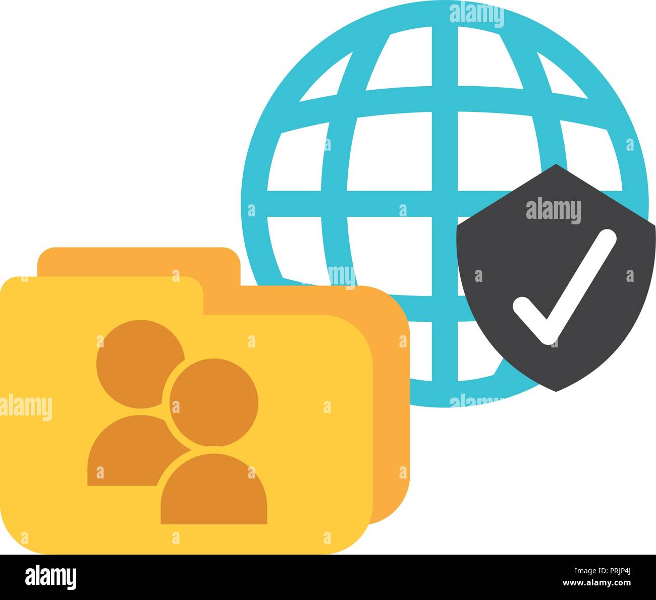 world folder files shiedl protection check mark data security Stock ...