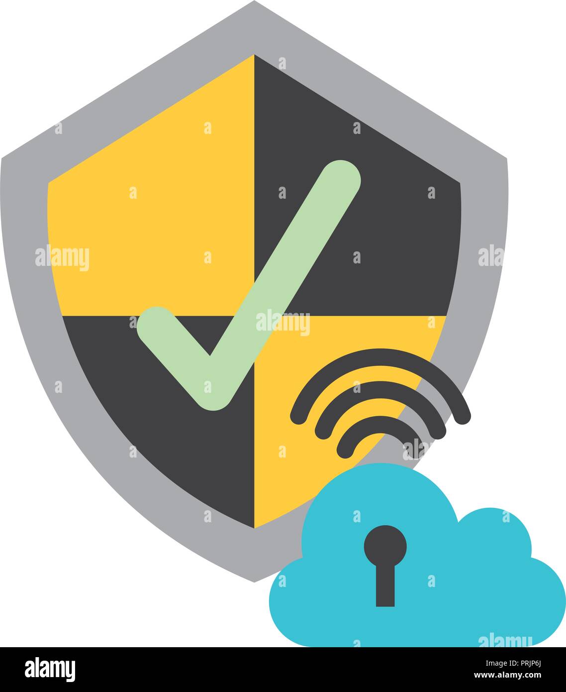 cloud computing shield protection check big data security Stock Vector ...