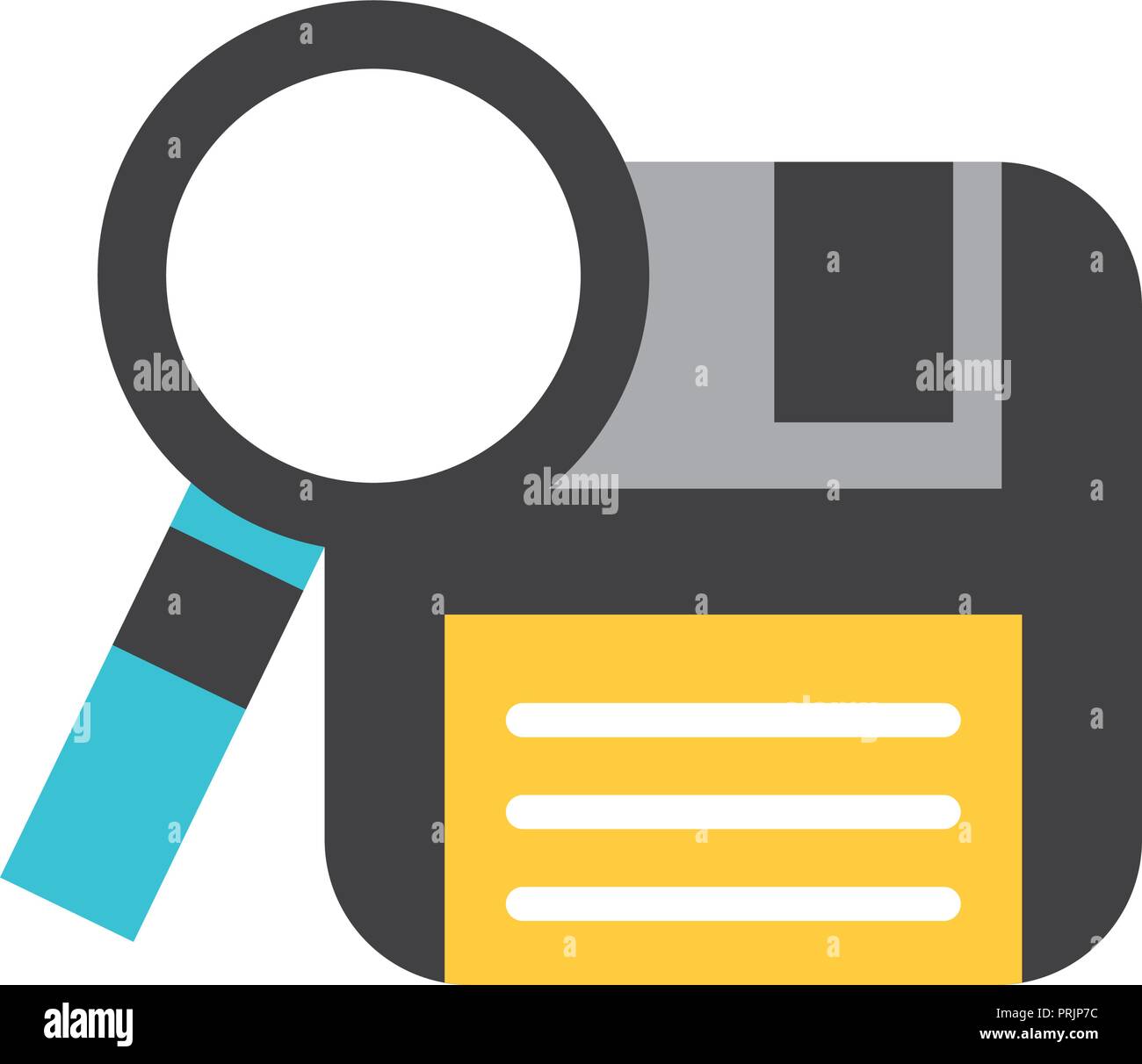 floppy disk magnifying glass big data security Stock Vector Image & Art ...