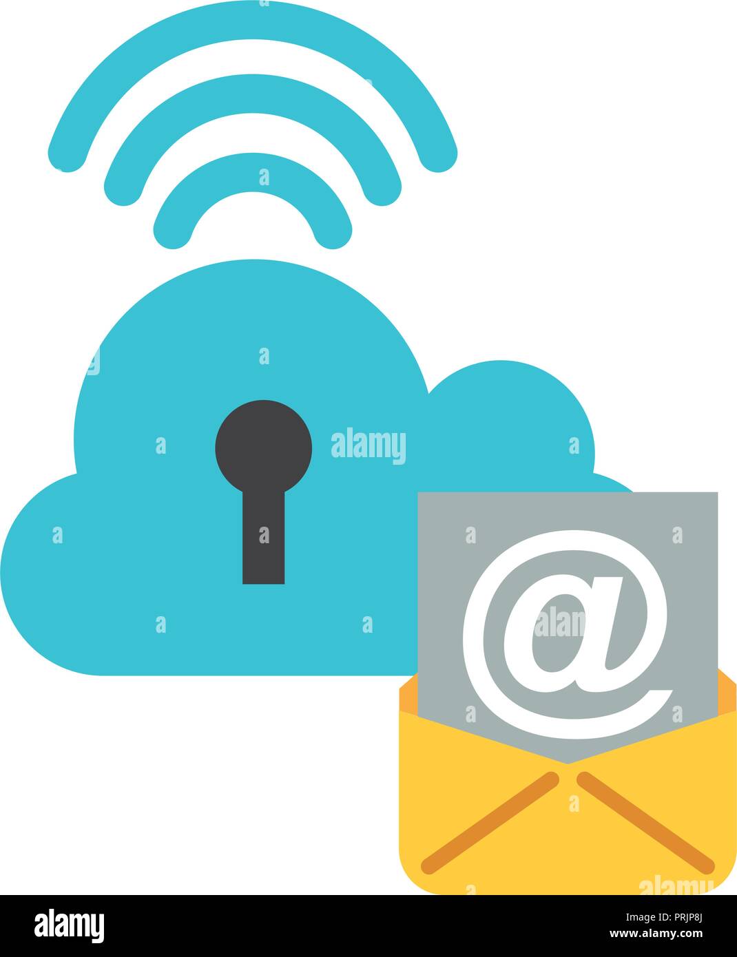 cloud computing email internet big data security Stock Vector Image ...
