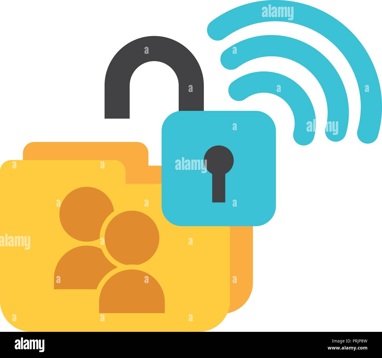 folder file internet signal big data security Stock Vector Image & Art ...