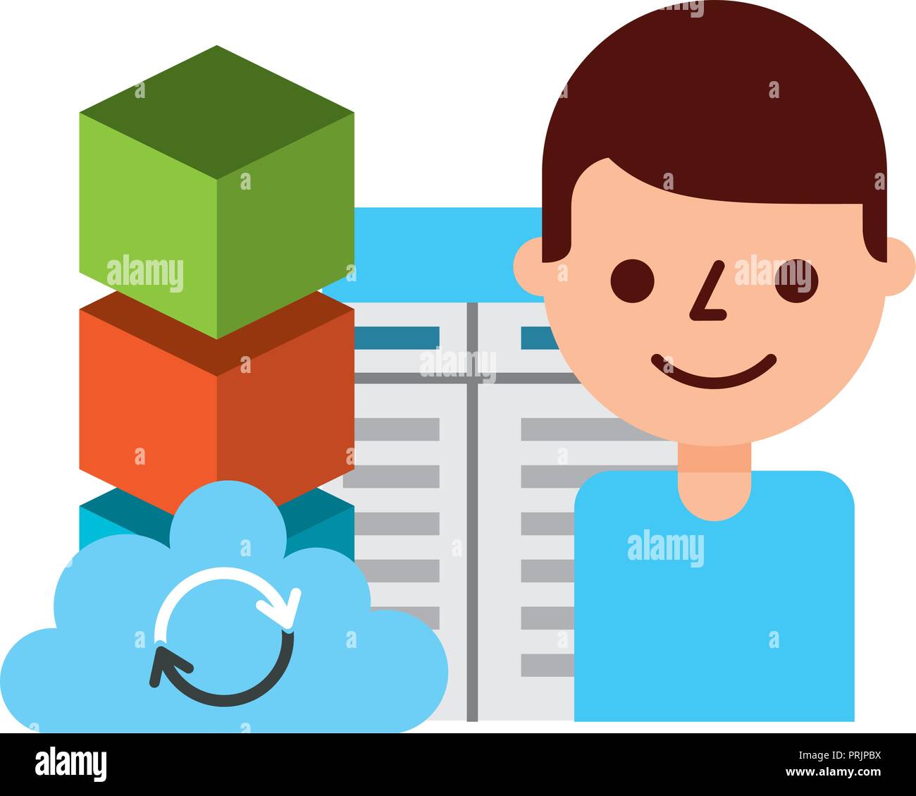 customer man cloud computing blockchain fintech Stock Vector Image ...