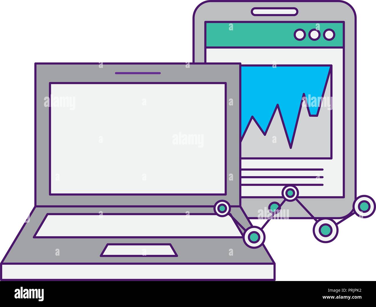 laptop computer smartphone statistics chart Stock Vector Image & Art ...