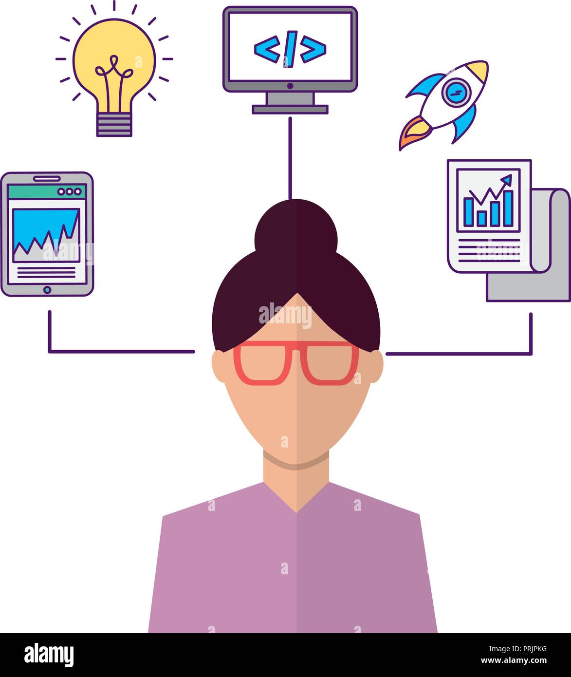 portrait of woman coding programmer Stock Vector Image & Art - Alamy