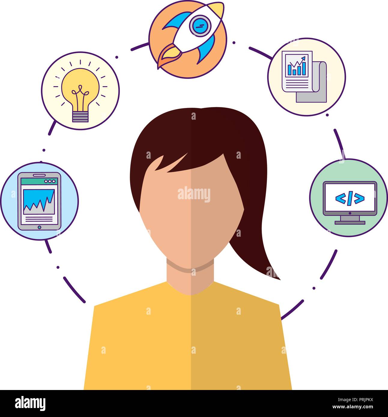 Portrait confident team working Stock Vector Images - Alamy