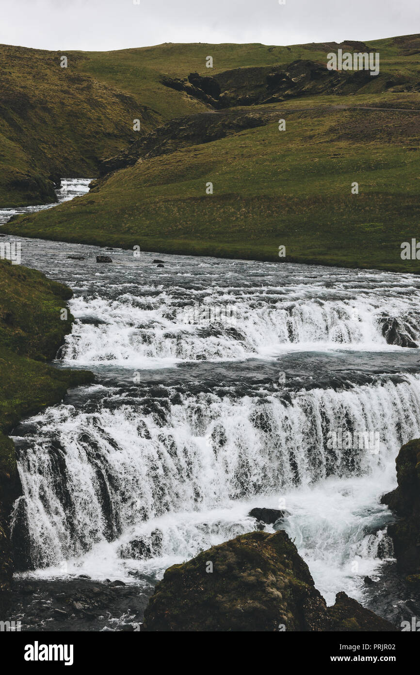 Skoga river flowing through highlands in Iceland Stock Photo - Alamy
