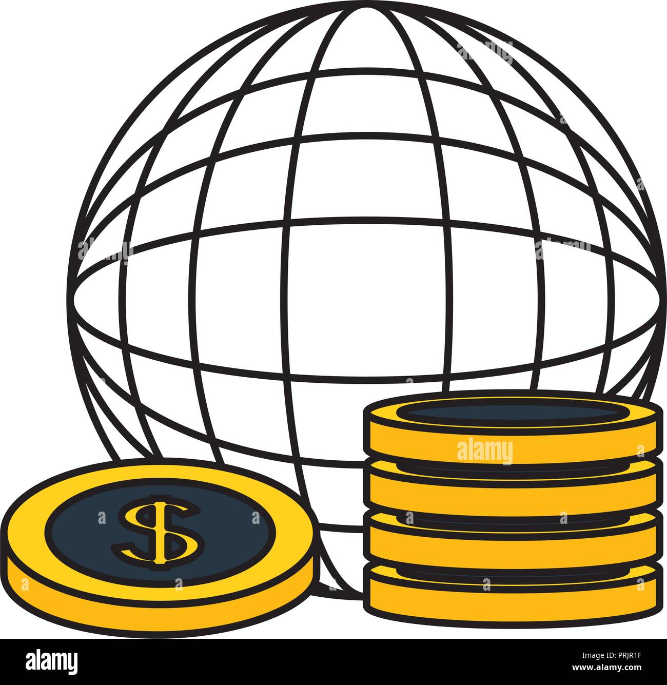 World coins globe Stock Vector Images - Alamy