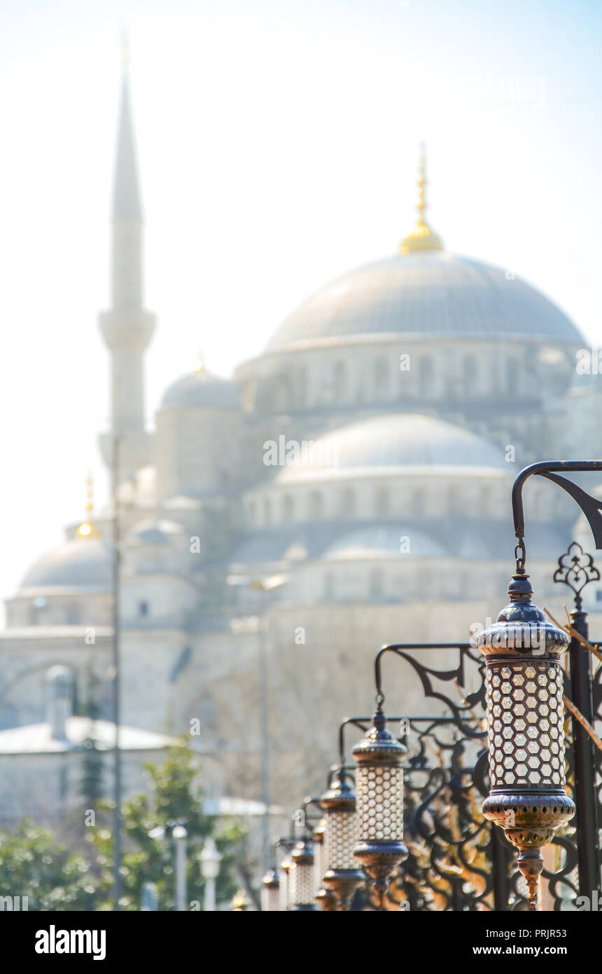 Street lights in front of Hagia Sophia in Istanbul, Turkey Stock Photo ...