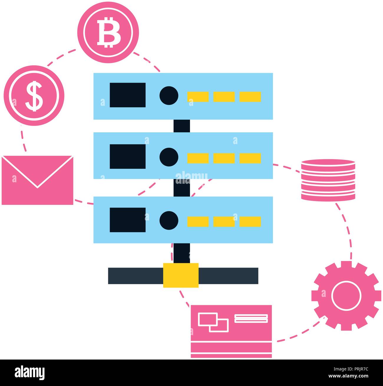 database server transaction bank bitcoin fintech Stock Vector Image ...