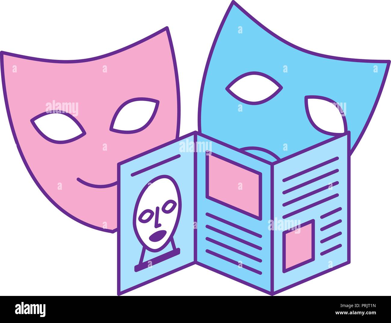 guide pamphlet and masks exhibition museum Stock Vector Image & Art - Alamy