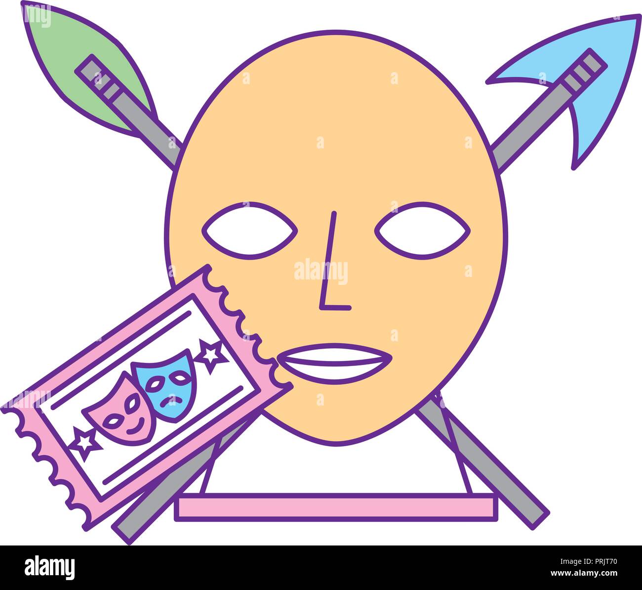 Mask museum exhibit icon Stock Vector Images - Alamy