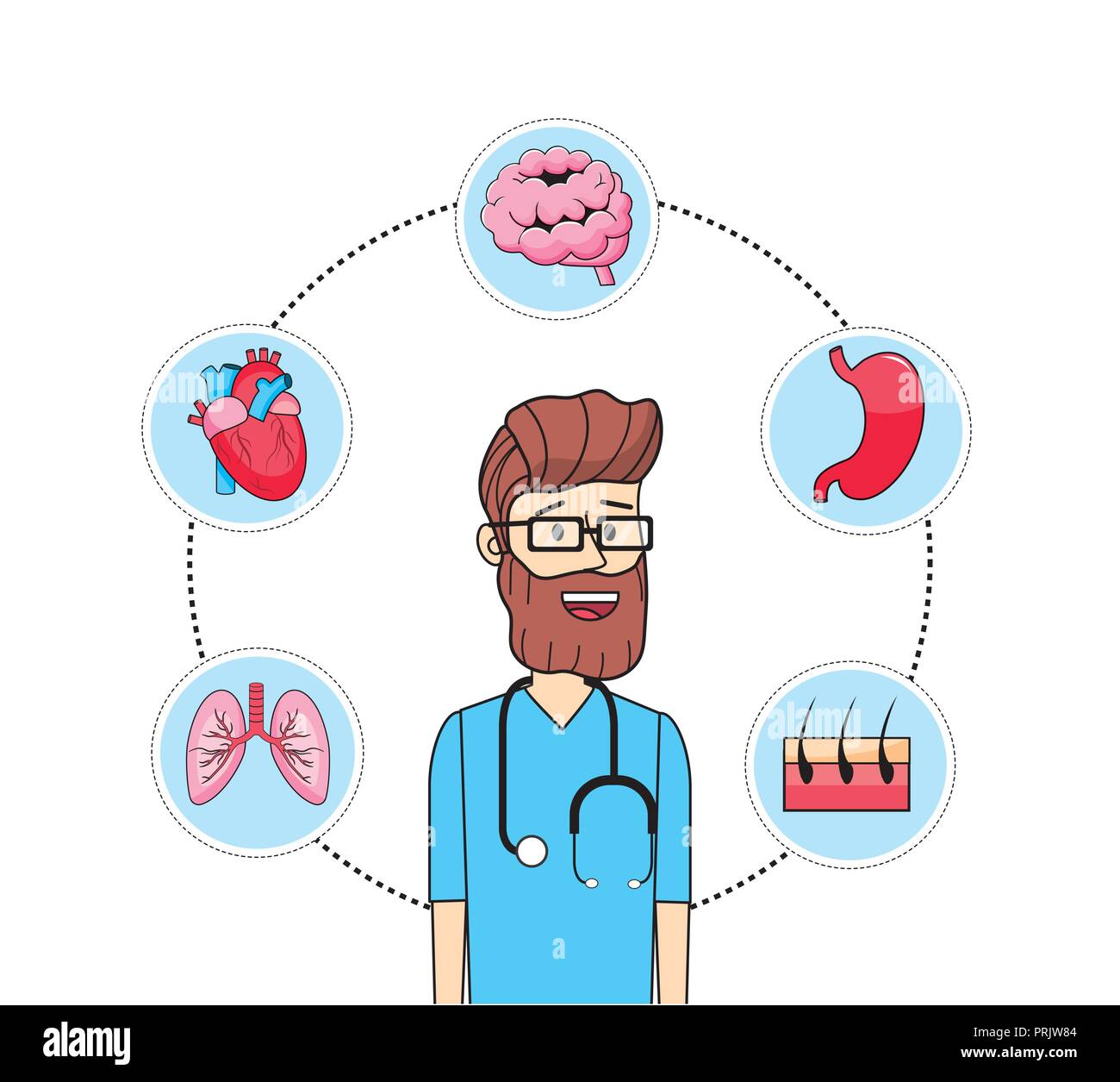 Doctor examining stomach in hospital Stock Vector Images - Alamy