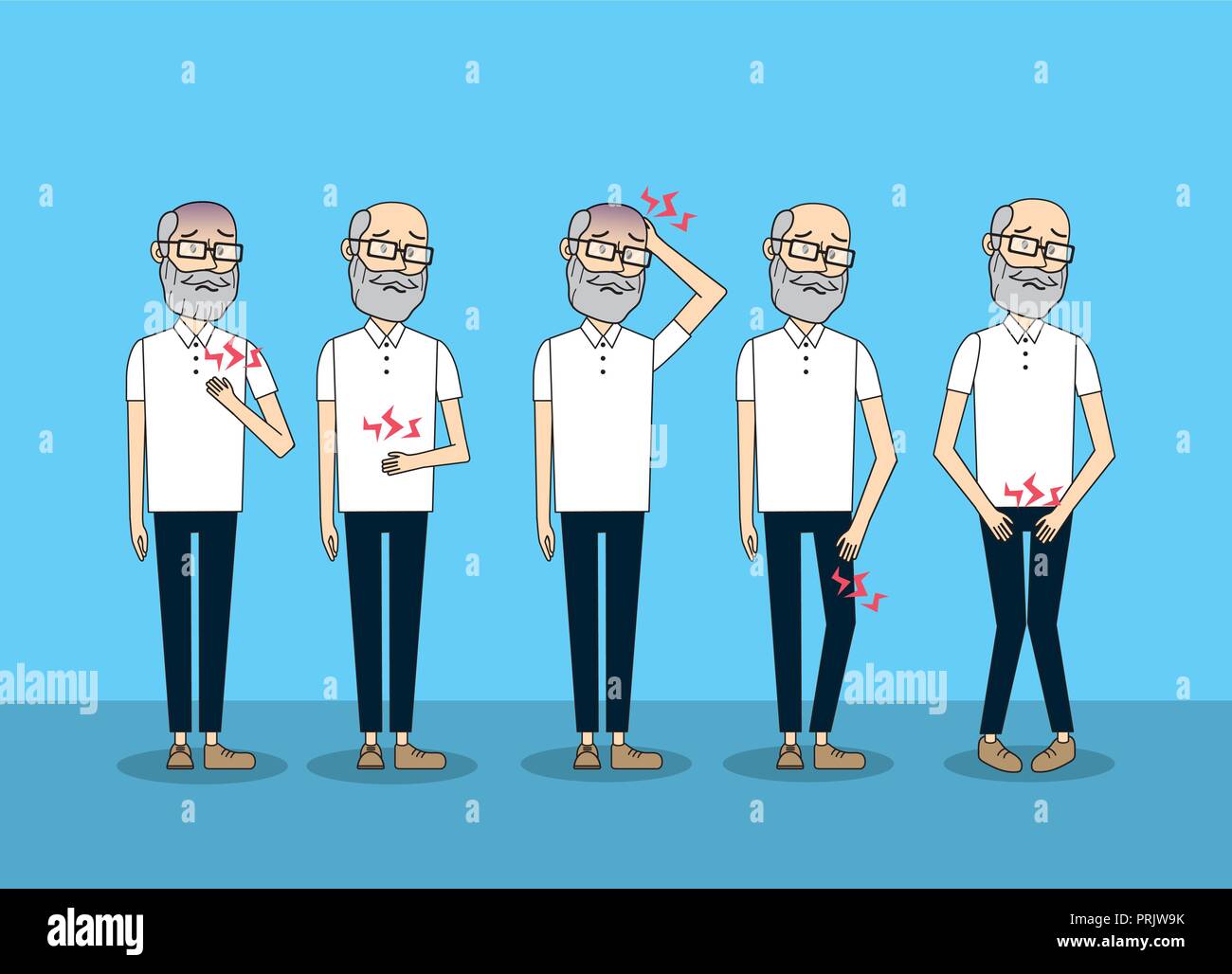 old man with illness diagnosis prevention Stock Vector Image & Art - Alamy