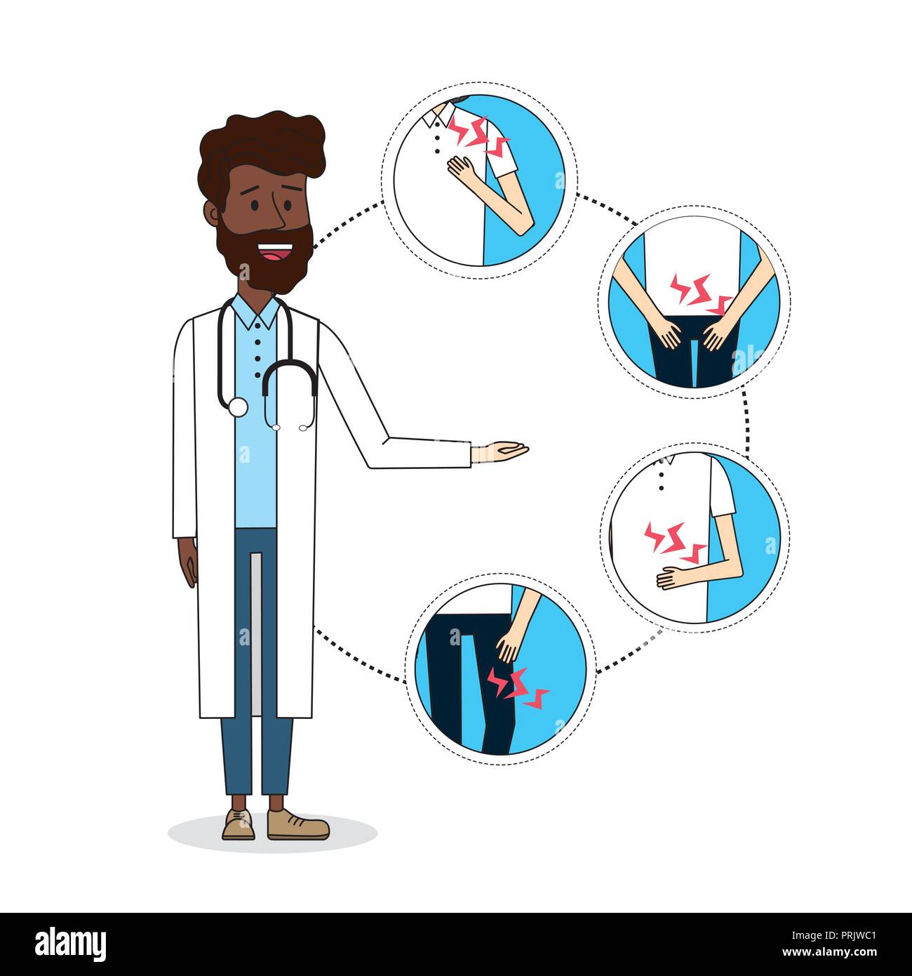 doctor with illness symptom diagnosis prevention Stock Vector Image ...