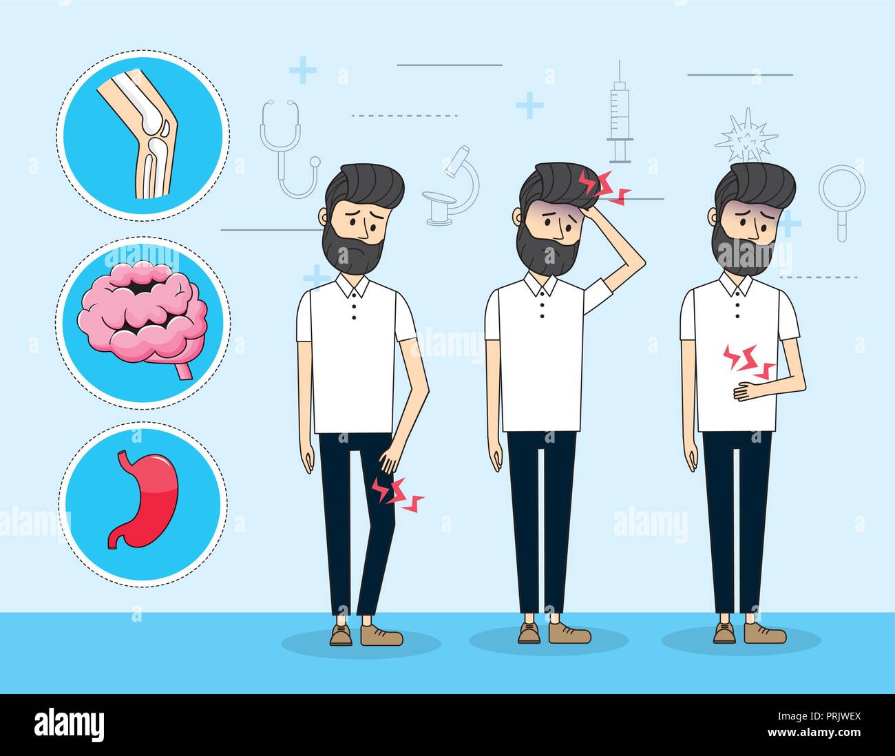 man with illness prevention control diagnosis Stock Vector Image & Art ...