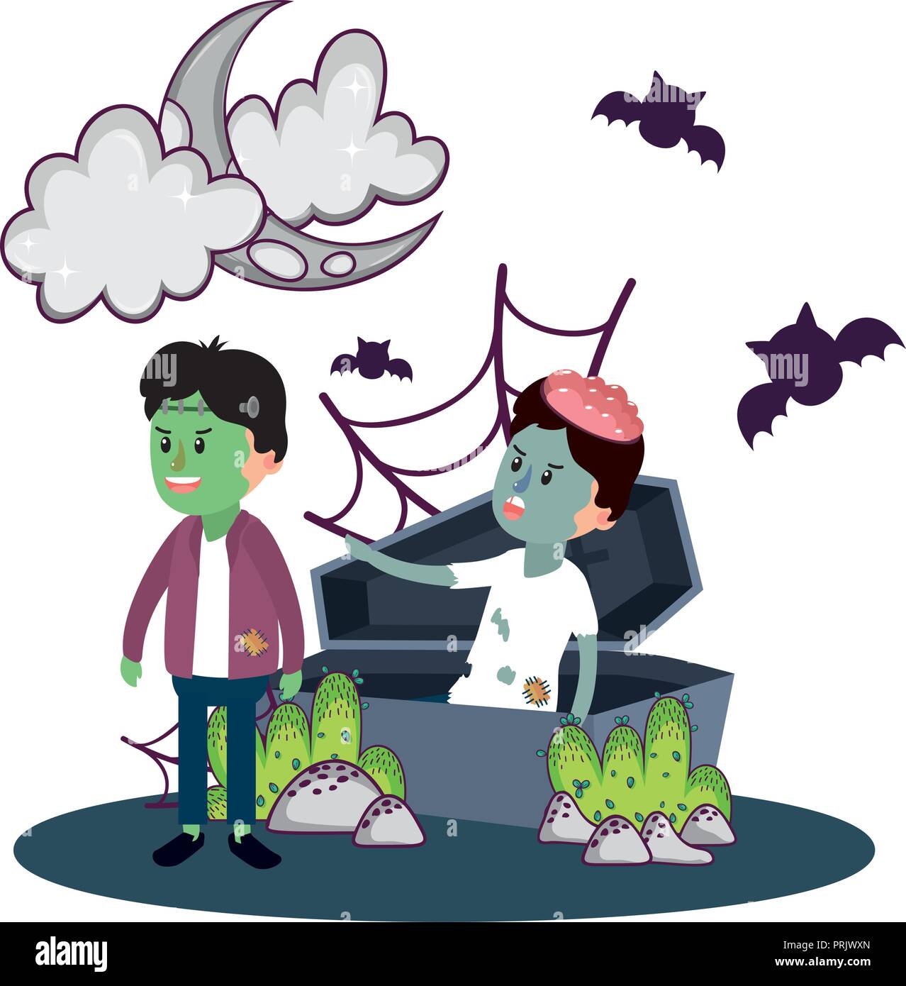 Halloween kids cartoons Stock Vector Image & Art - Alamy