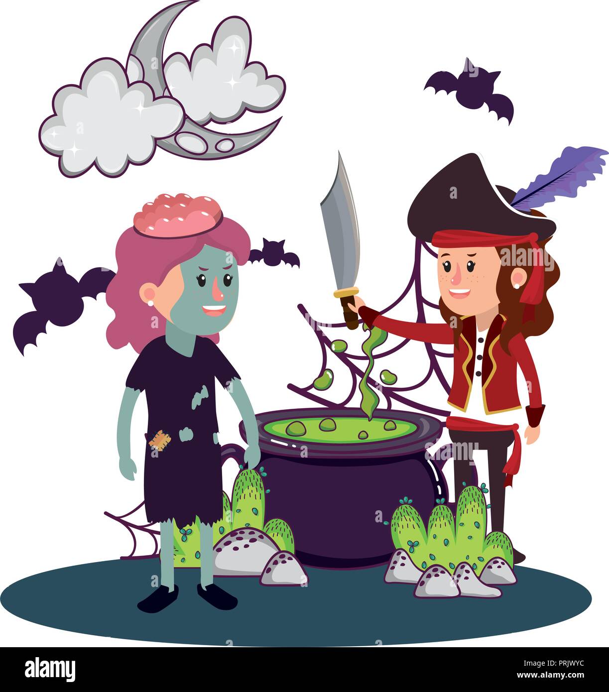 Halloween kids cartoons Stock Vector Image & Art - Alamy