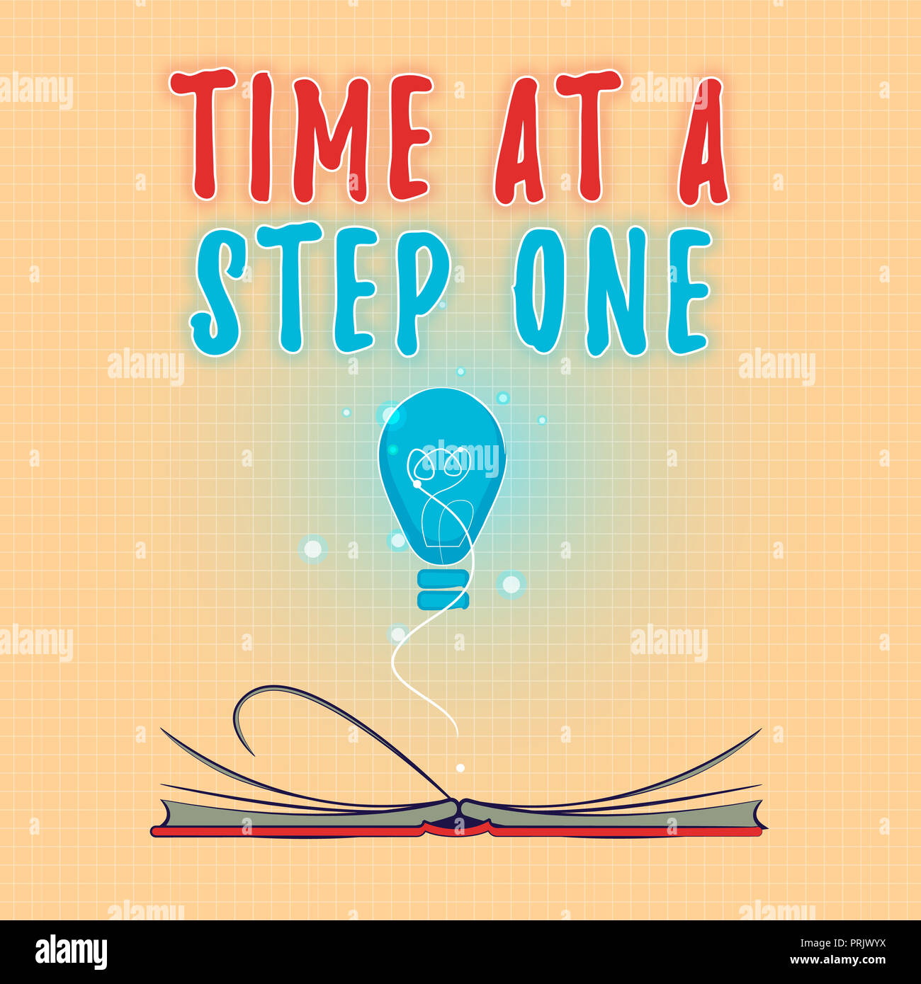 Text sign showing Time At A Step One. Conceptual photo Slowly but ...