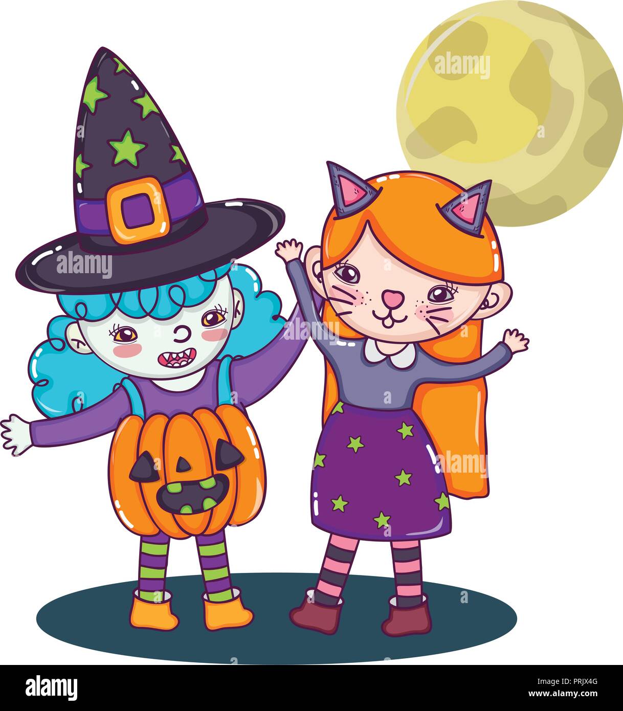 Girl fear cat Stock Vector Images - Alamy