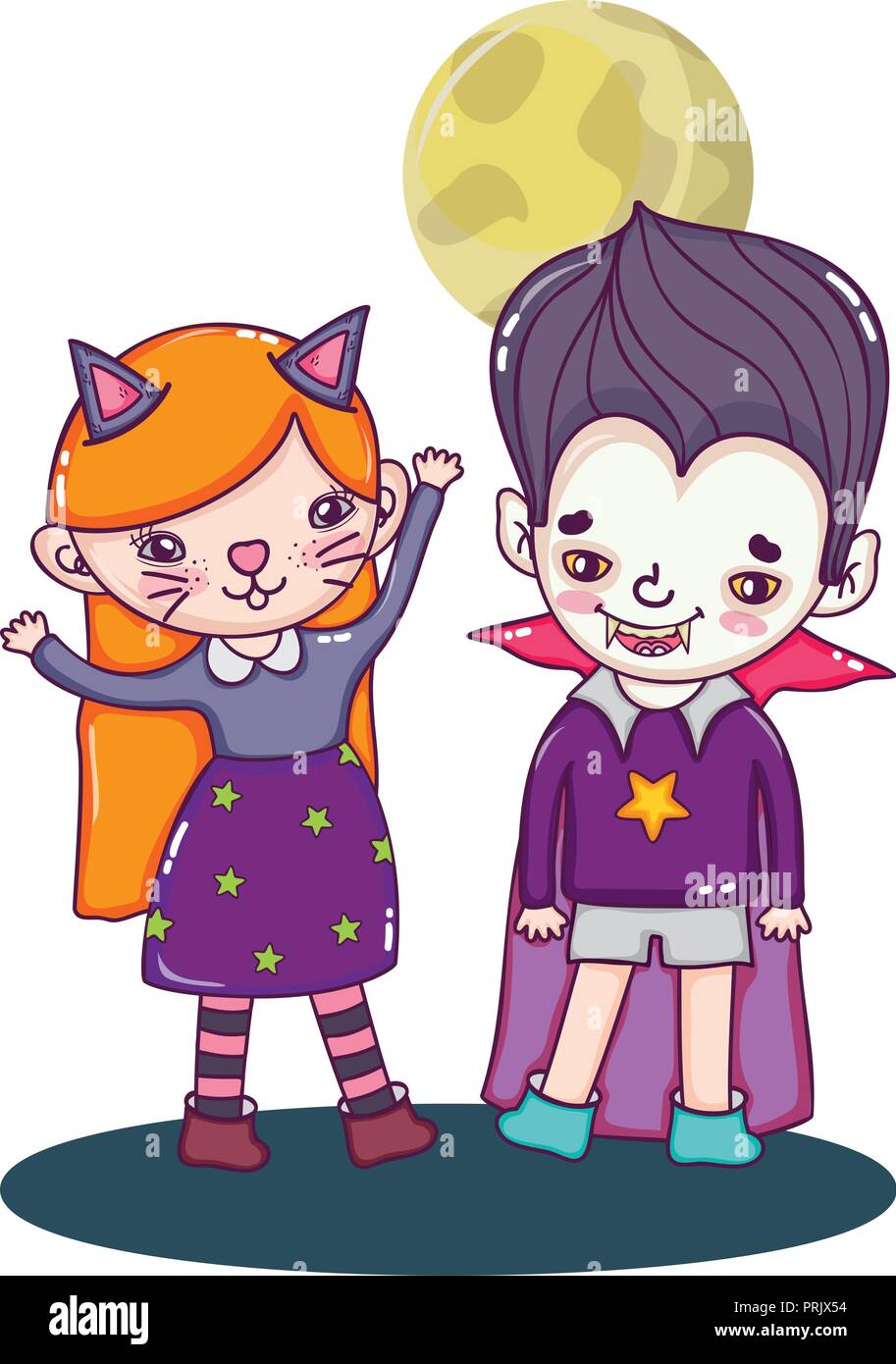 Girl fear cat Stock Vector Images - Alamy