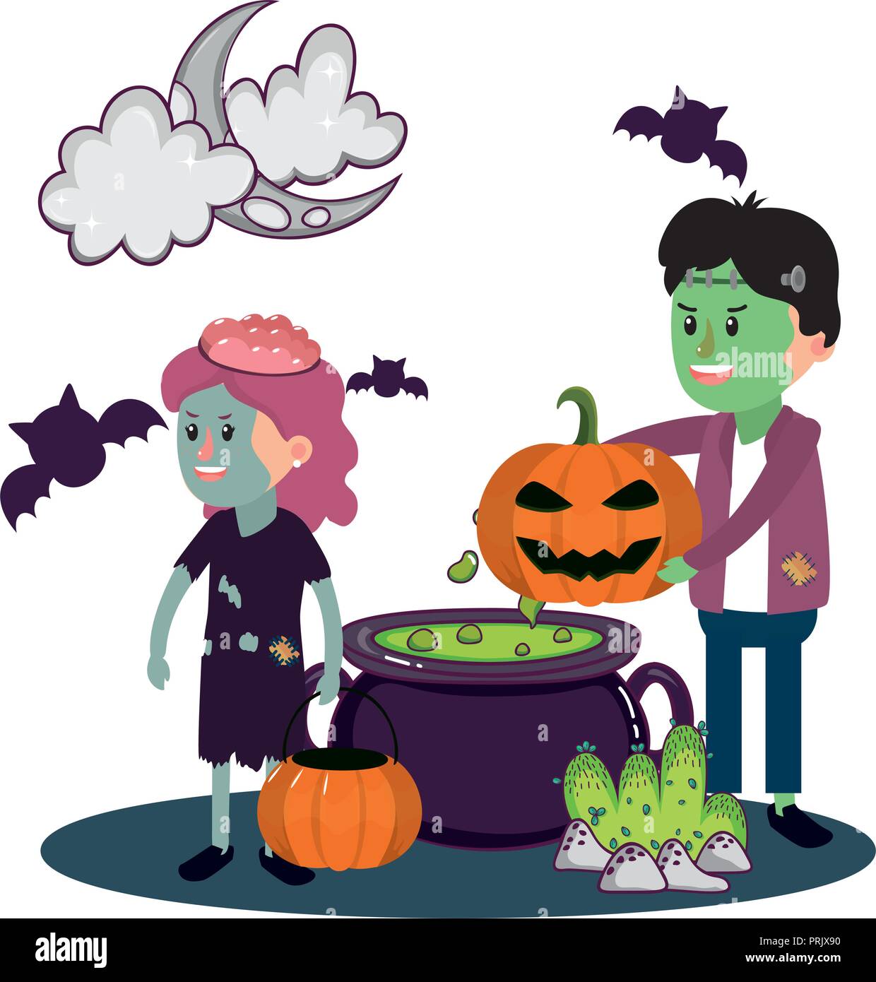 Halloween kids cartoons Stock Vector Image & Art - Alamy