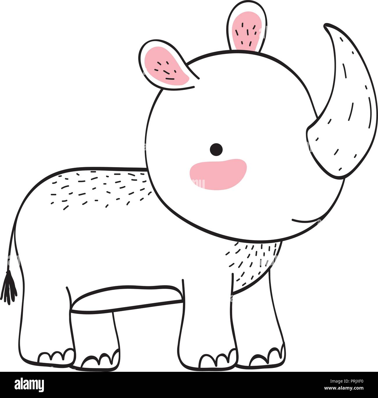 Rhino wild animal cartoon Stock Vector Image & Art - Alamy
