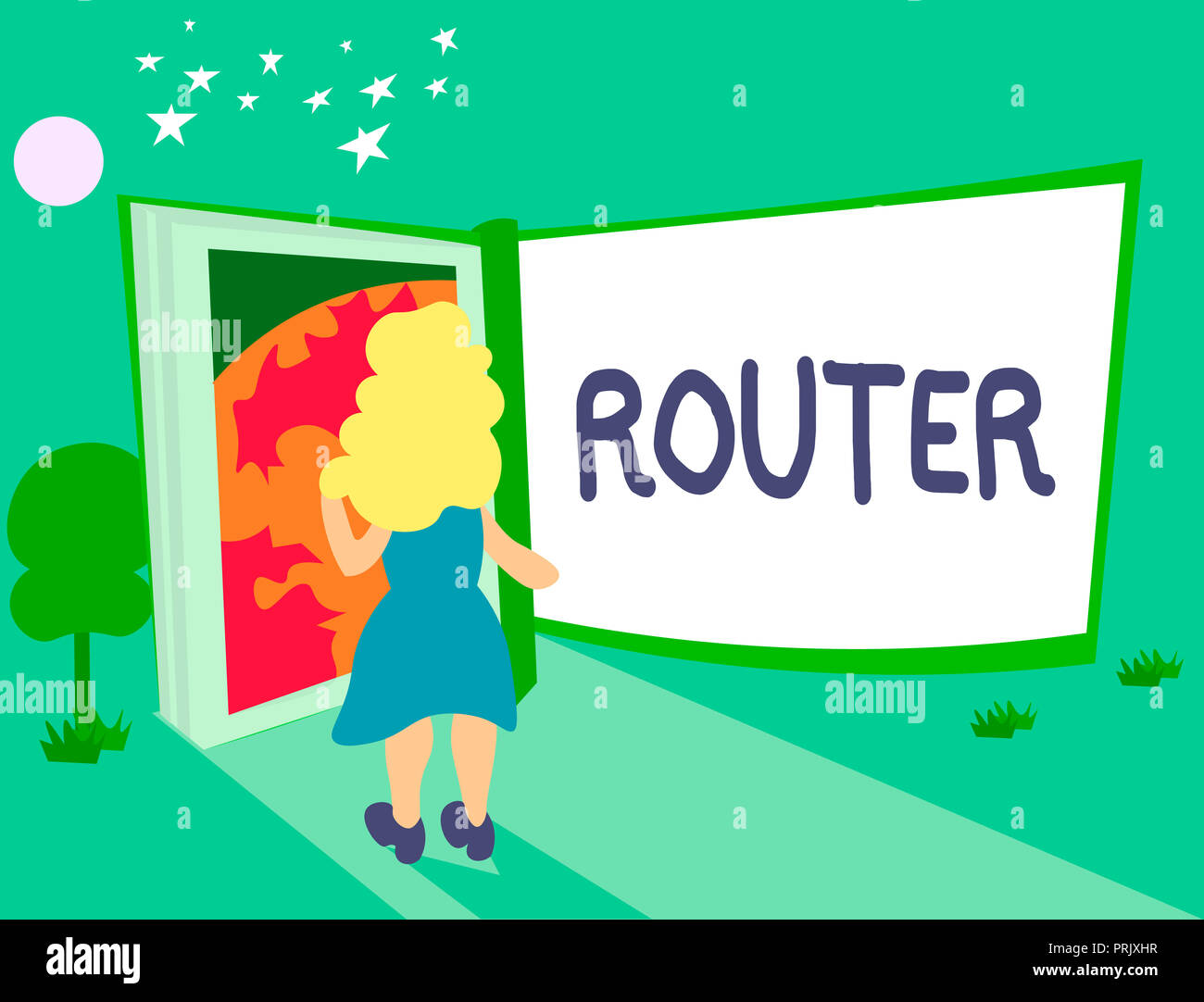 Handwriting text Router. Concept meaning power tool with shaped cutter ...