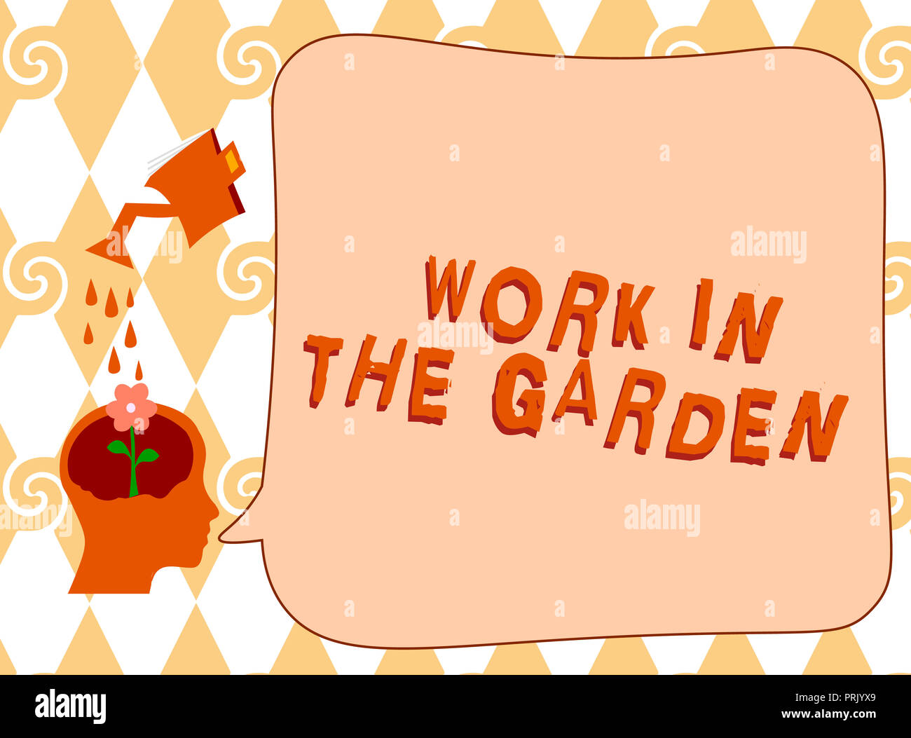 Handwriting text writing Work In The Garden. Concept meaning Tending ...