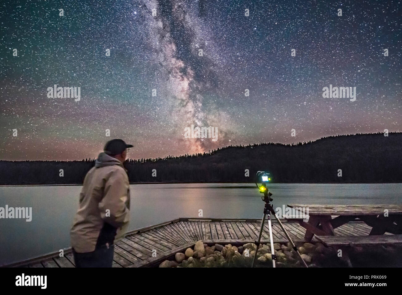 A selfie at Reesor Lake in Cypress Hills with the Milky Way, July 29 ...